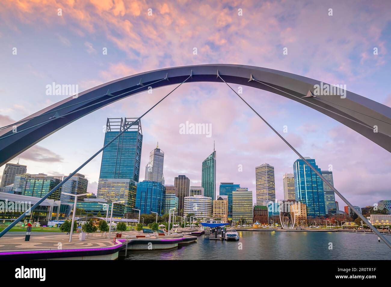 Perth downtown city skyline cityscape of Australia at sunset Stock ...