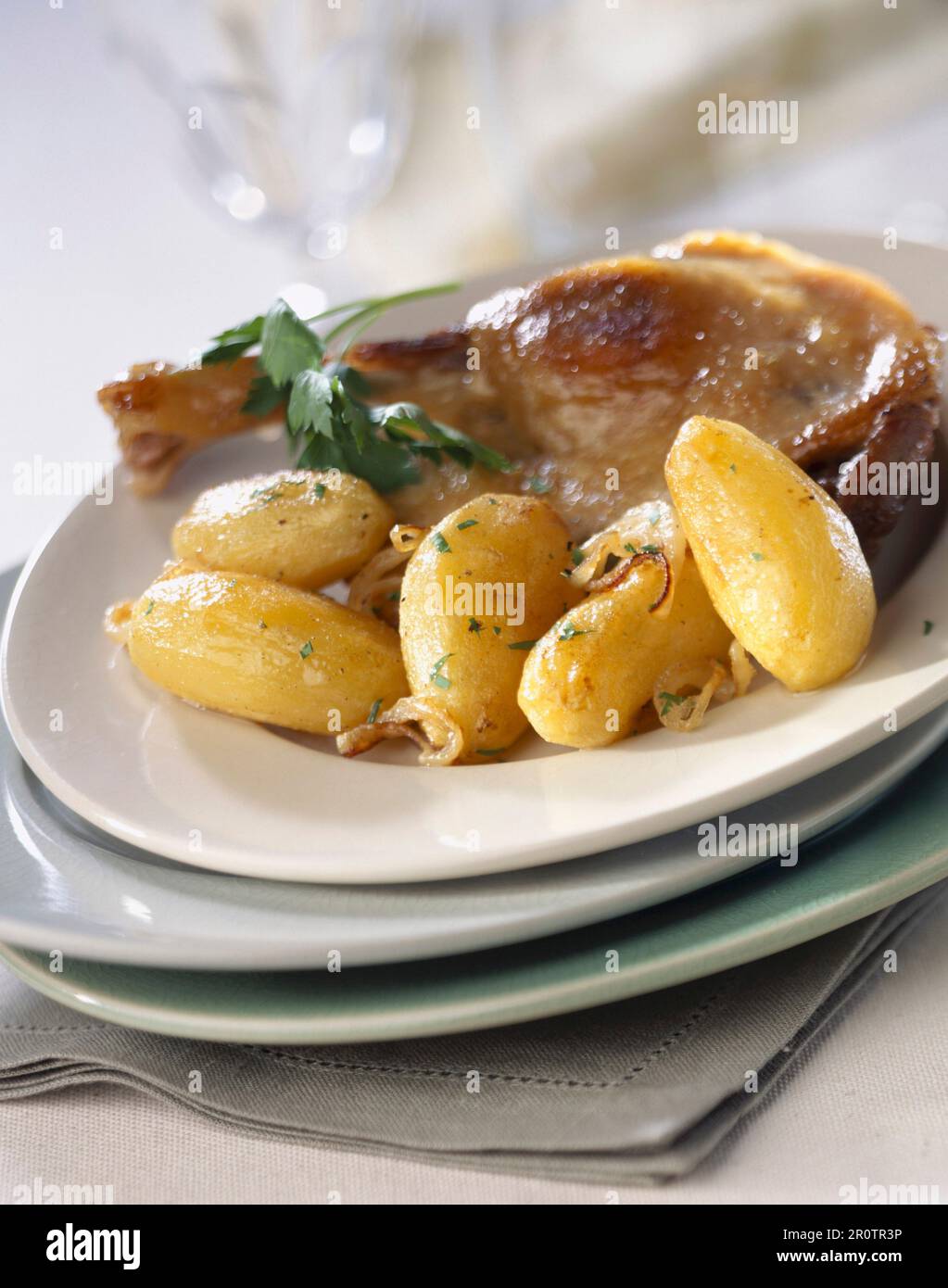 Duck conserve with potatoes Stock Photo - Alamy