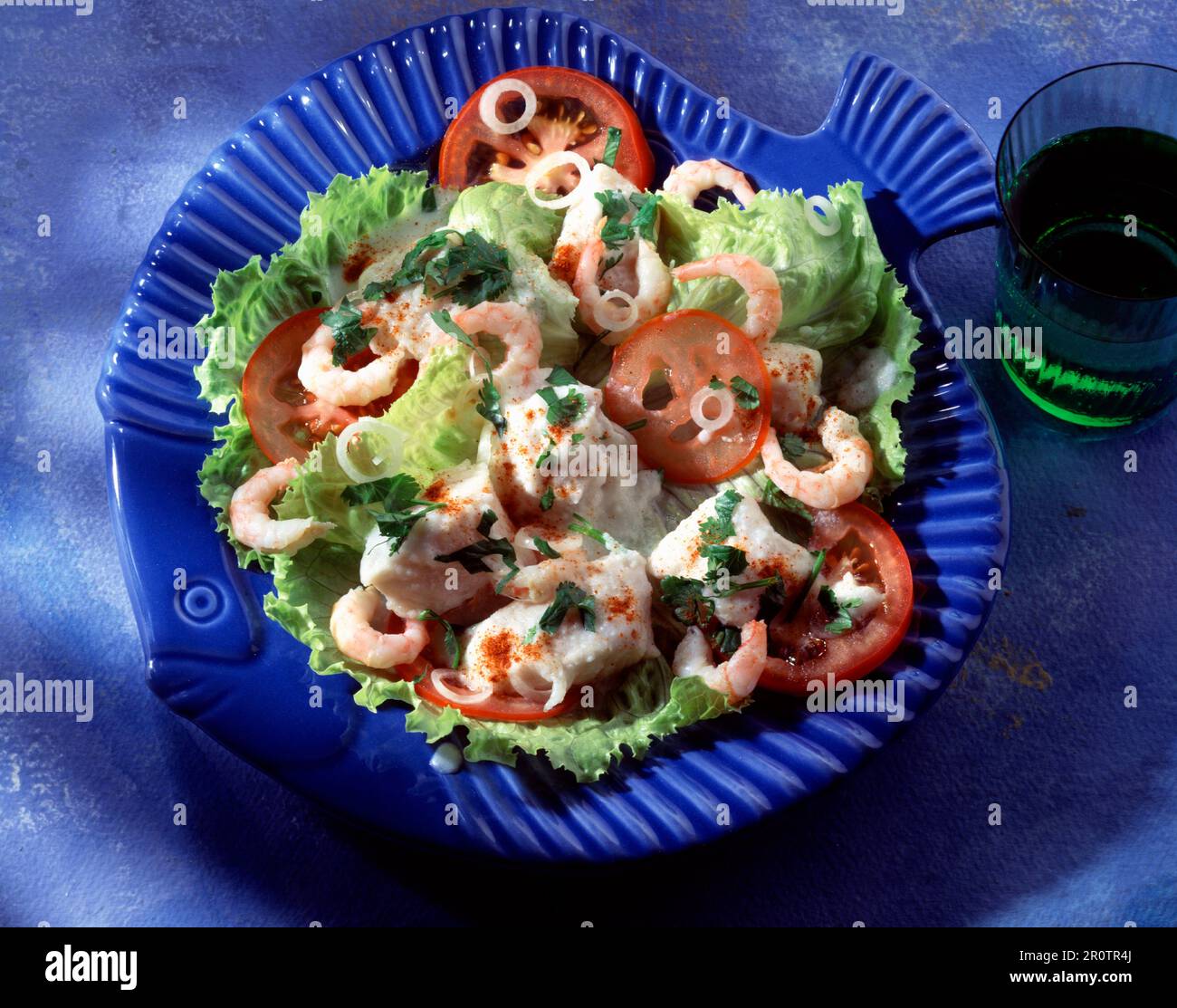 Shrimp and sea bream salad Stock Photo - Alamy