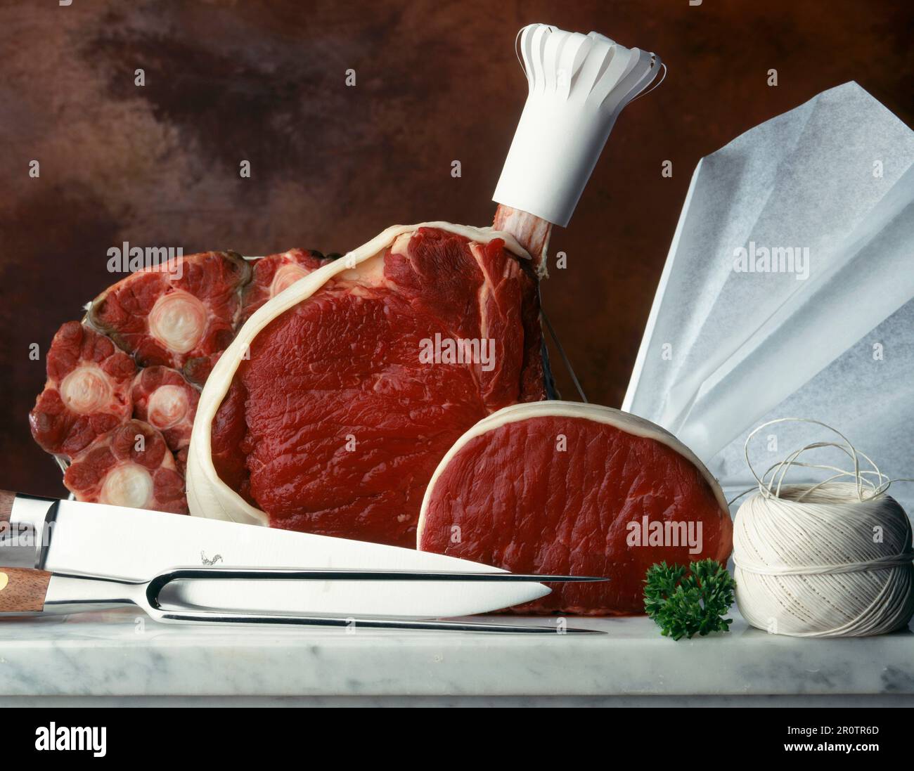 Raw beef steak,chops and tail Stock Photo - Alamy