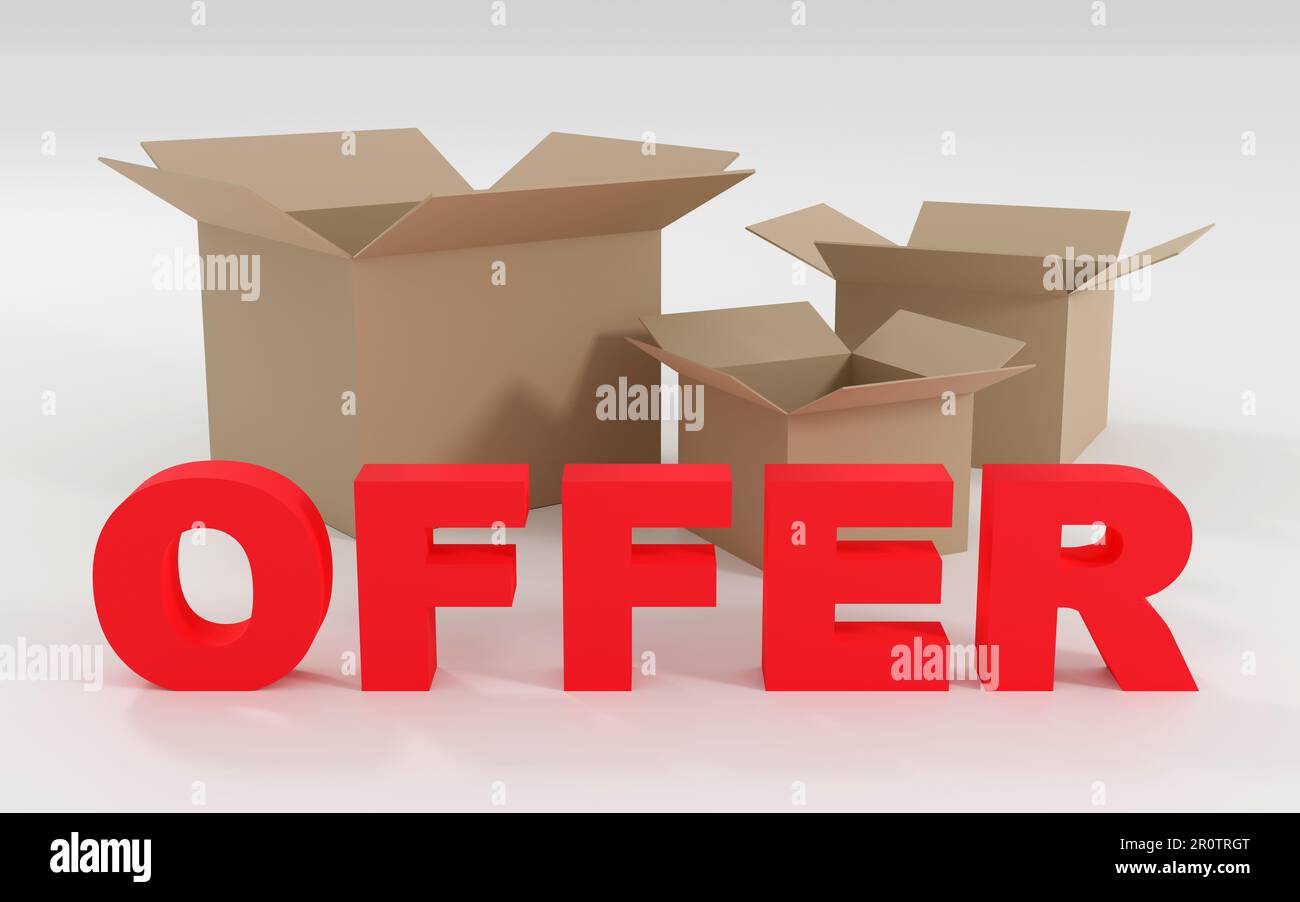 Luxury inscription offer on grey podium, soft light, smooth background ...