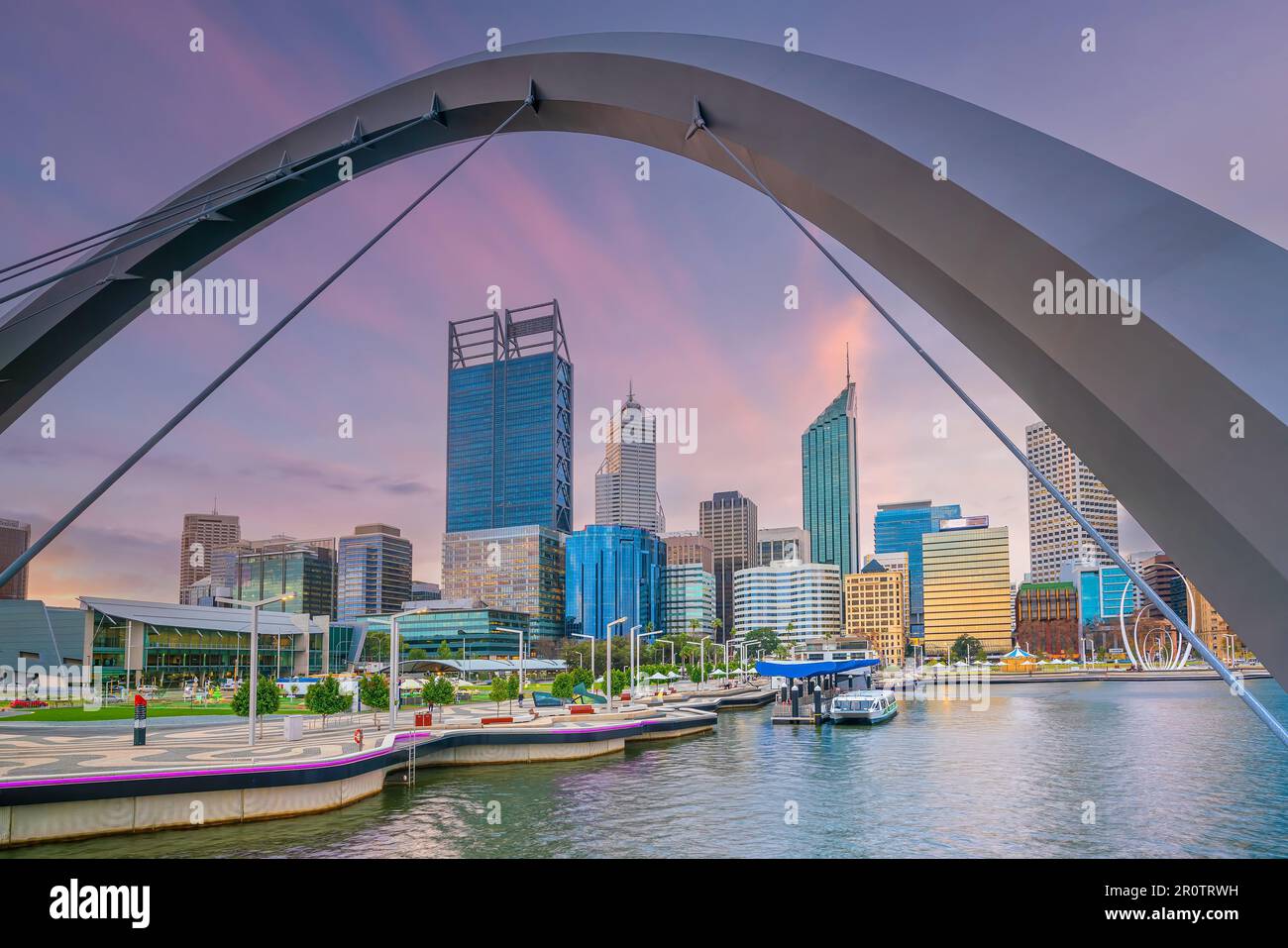 Perth downtown city skyline cityscape of Australia at sunset Stock ...
