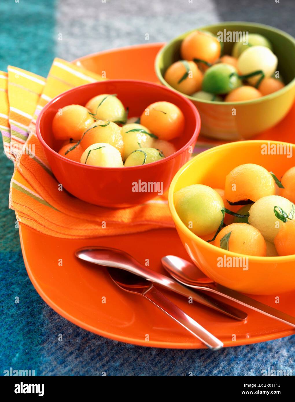 Melon and mint fruit salad Stock Photo - Alamy