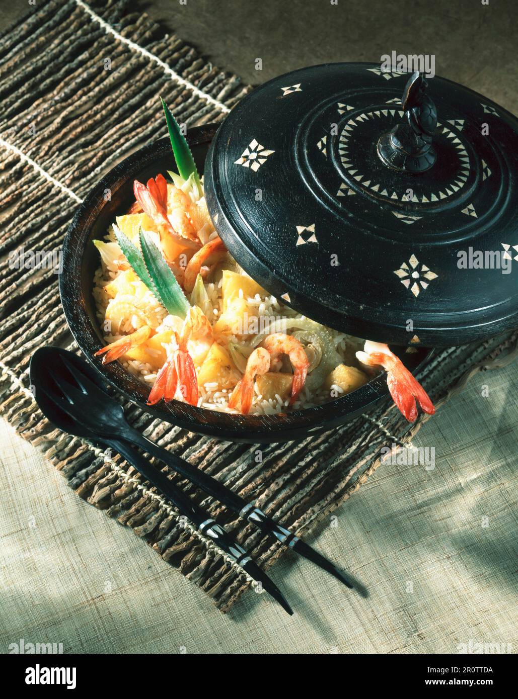 Shrimp pilaf from the islands Stock Photo - Alamy