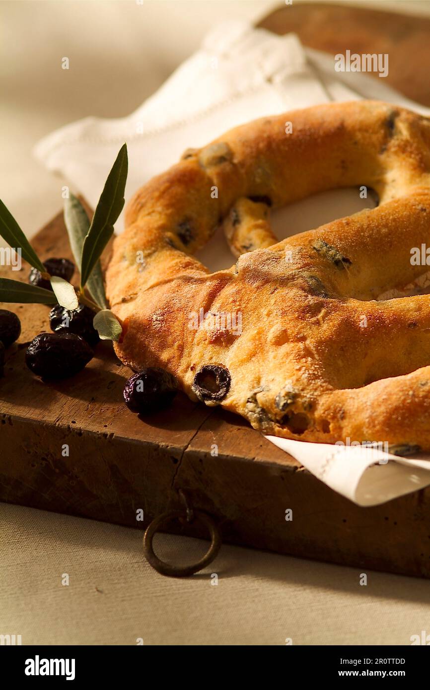 Olive fougasse bread (topic: Provence Stock Photo - Alamy