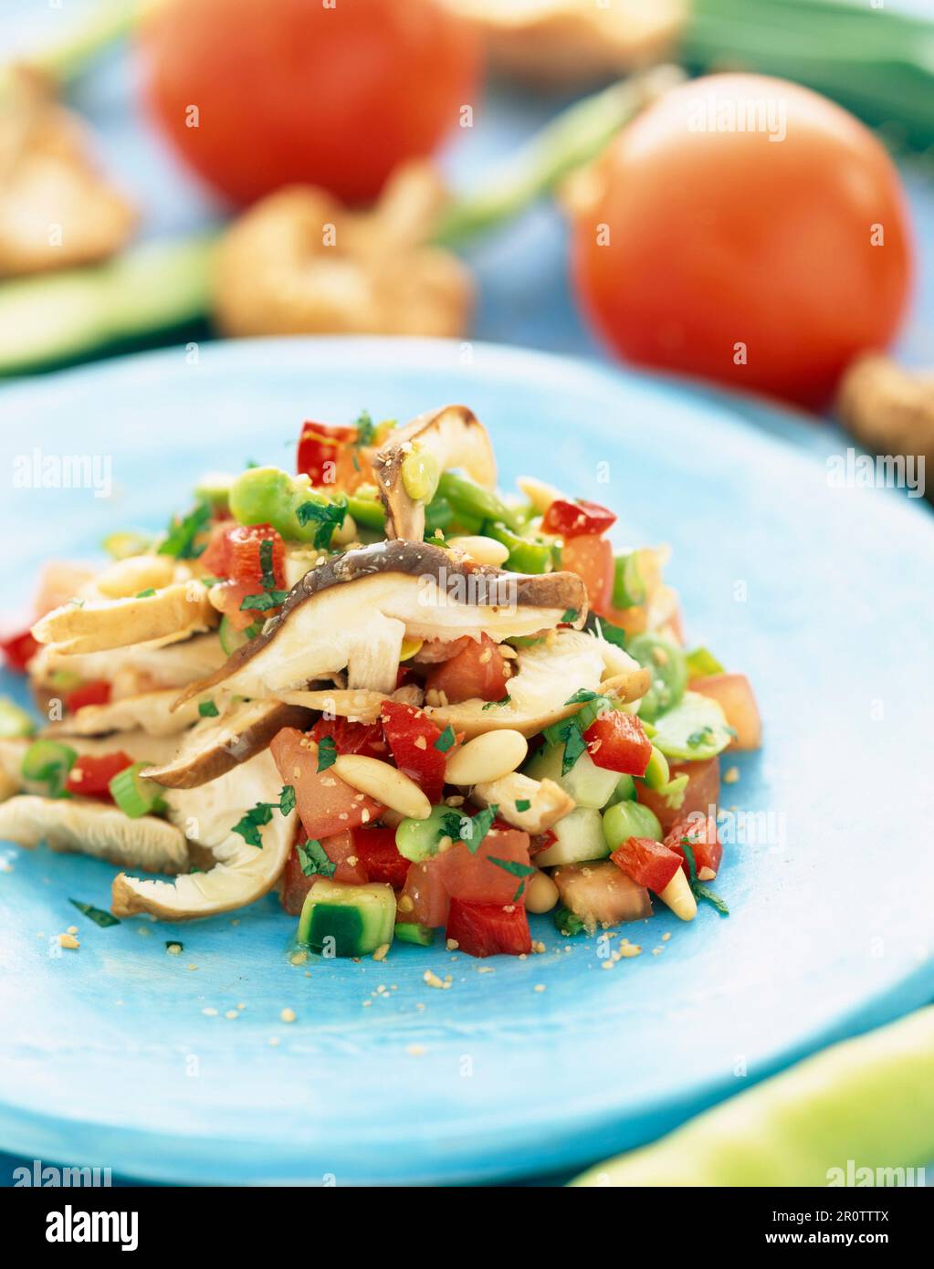 mushroom and vegetable salad Stock Photo - Alamy