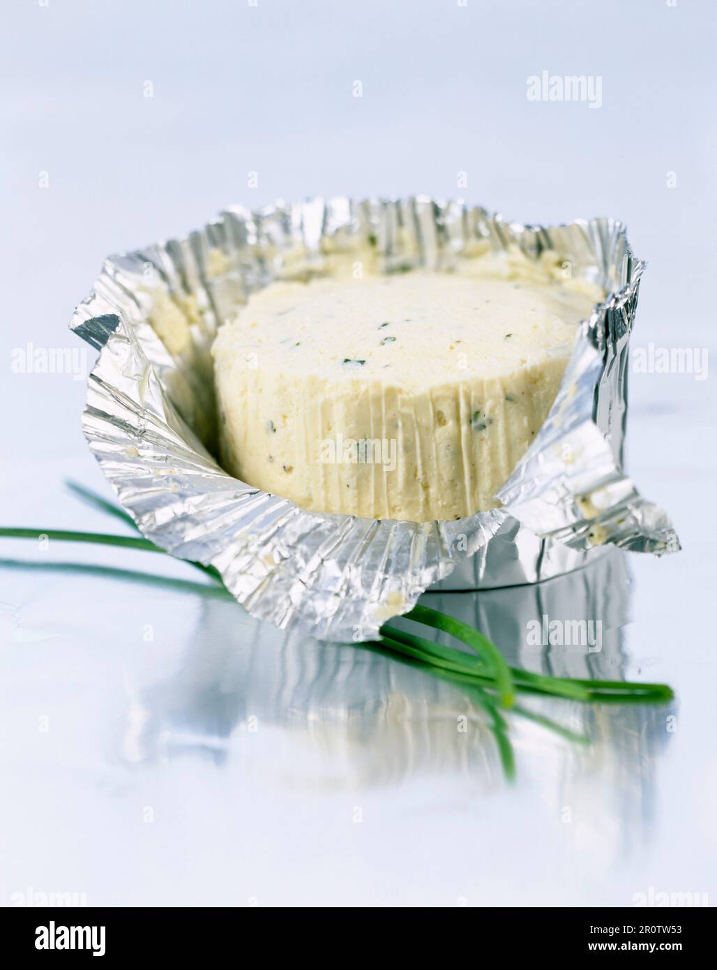 Boursin,fresh cheese with garlic and chives Stock Photo - Alamy