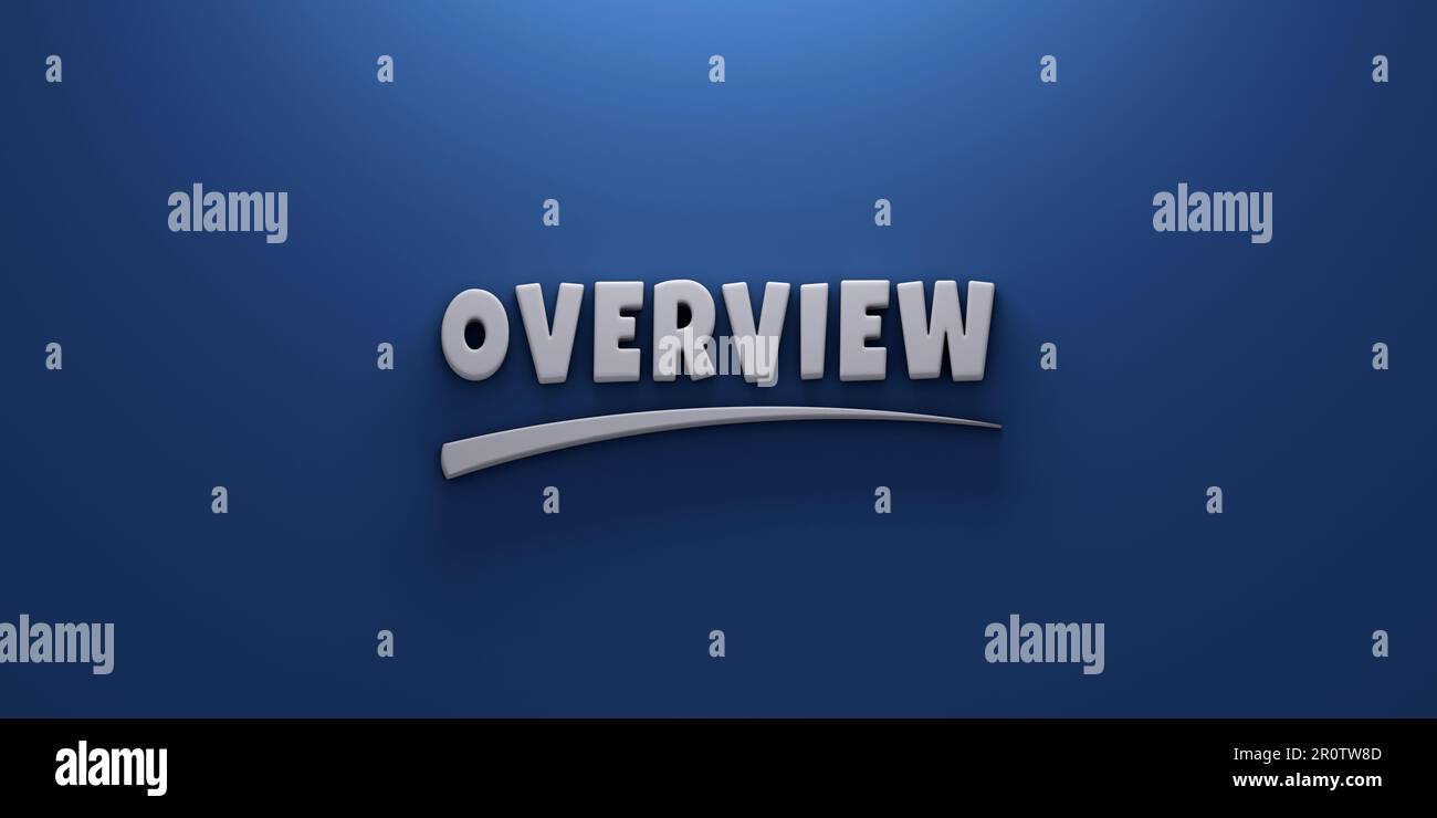 Overview writing lettering background banner Stock Photo - Alamy