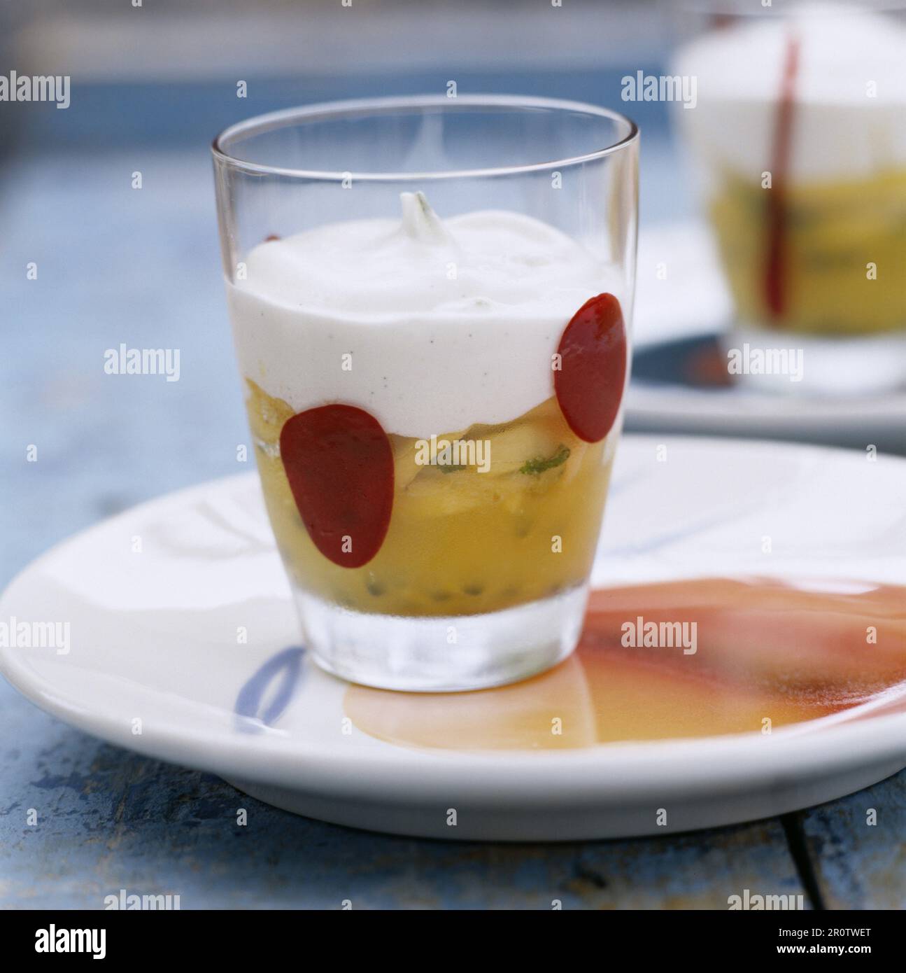 passion fruit verrine with cottage cheese Stock Photo - Alamy