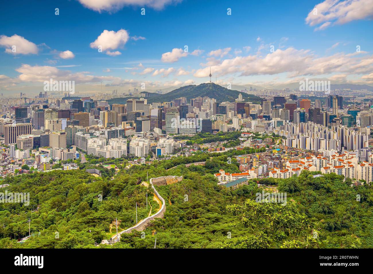 Downtown Seoul city skyline, cityscape of South Korea in Asia Stock ...