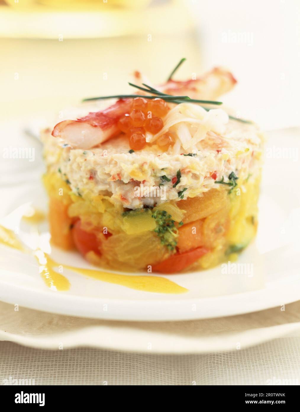 Crab and vegetable timable Stock Photo - Alamy