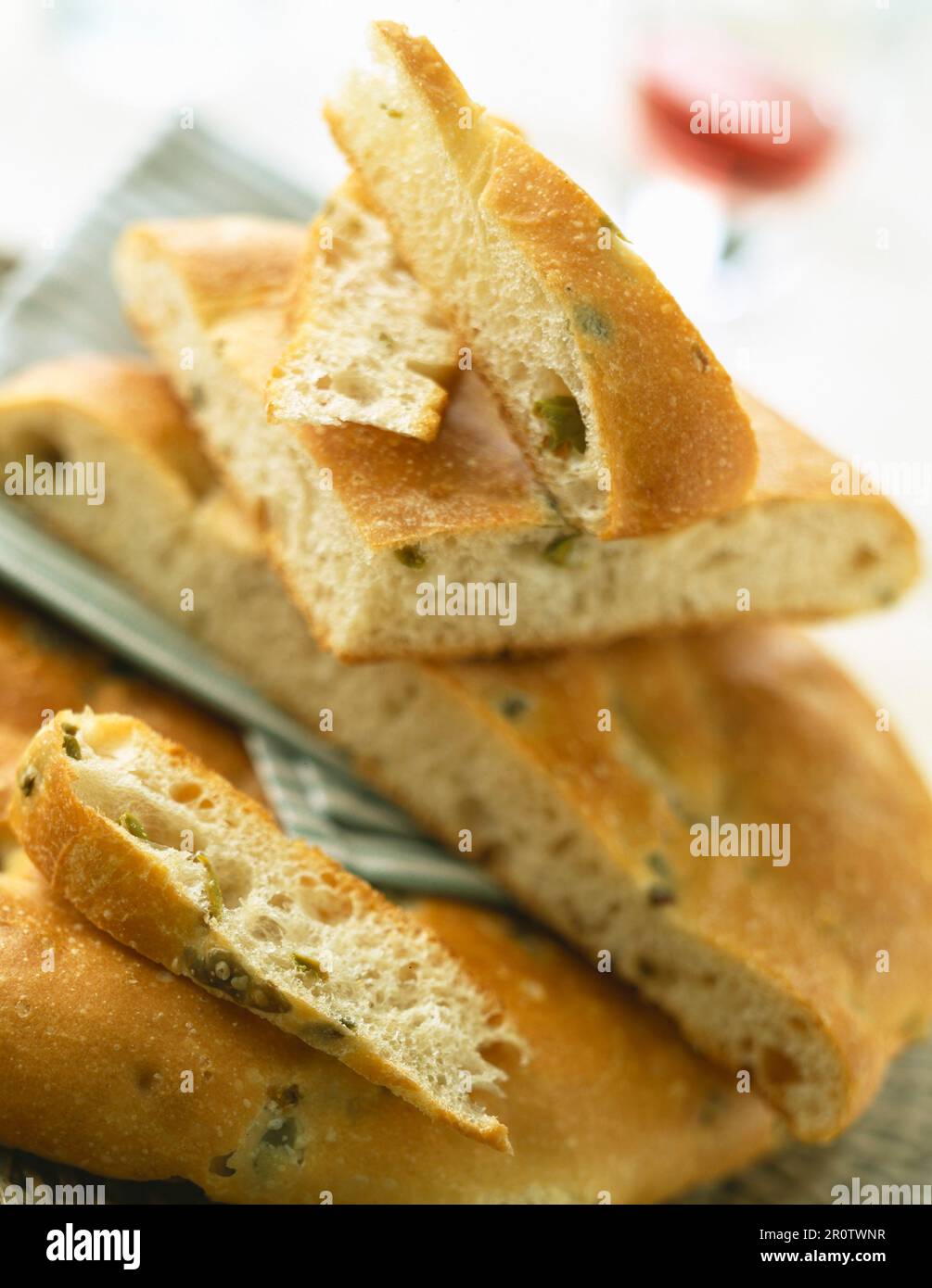 Fougasse green olive bread Stock Photo - Alamy