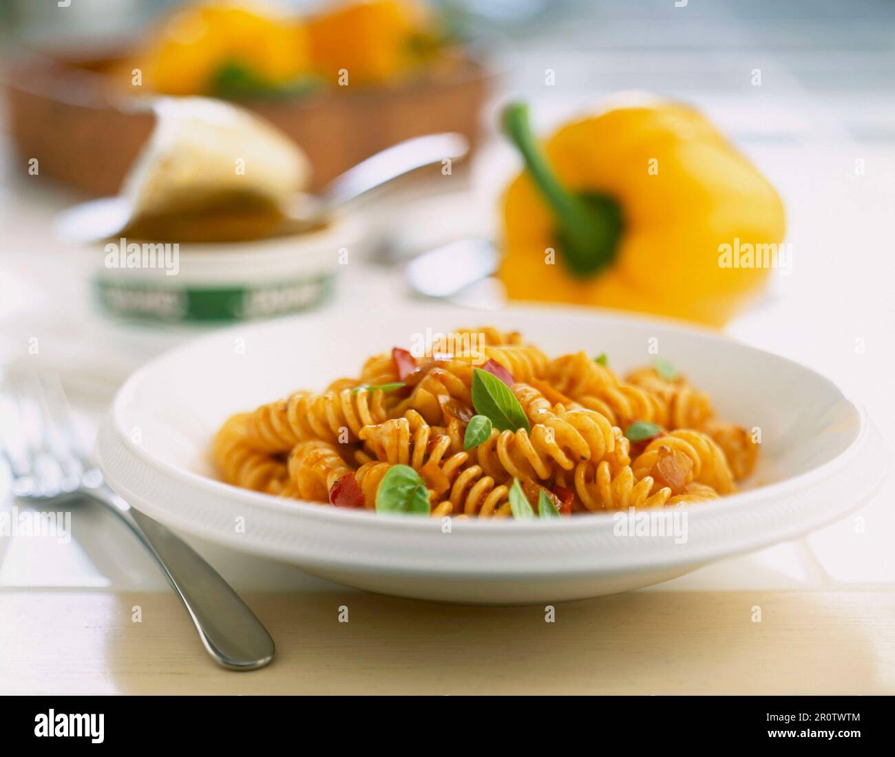 Tomato Fusilli pasta Stock Photo - Alamy
