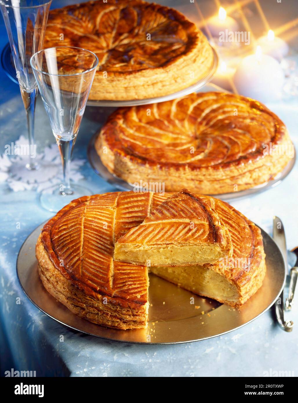 Galette des rois almond flaky pastry cake Stock Photo - Alamy