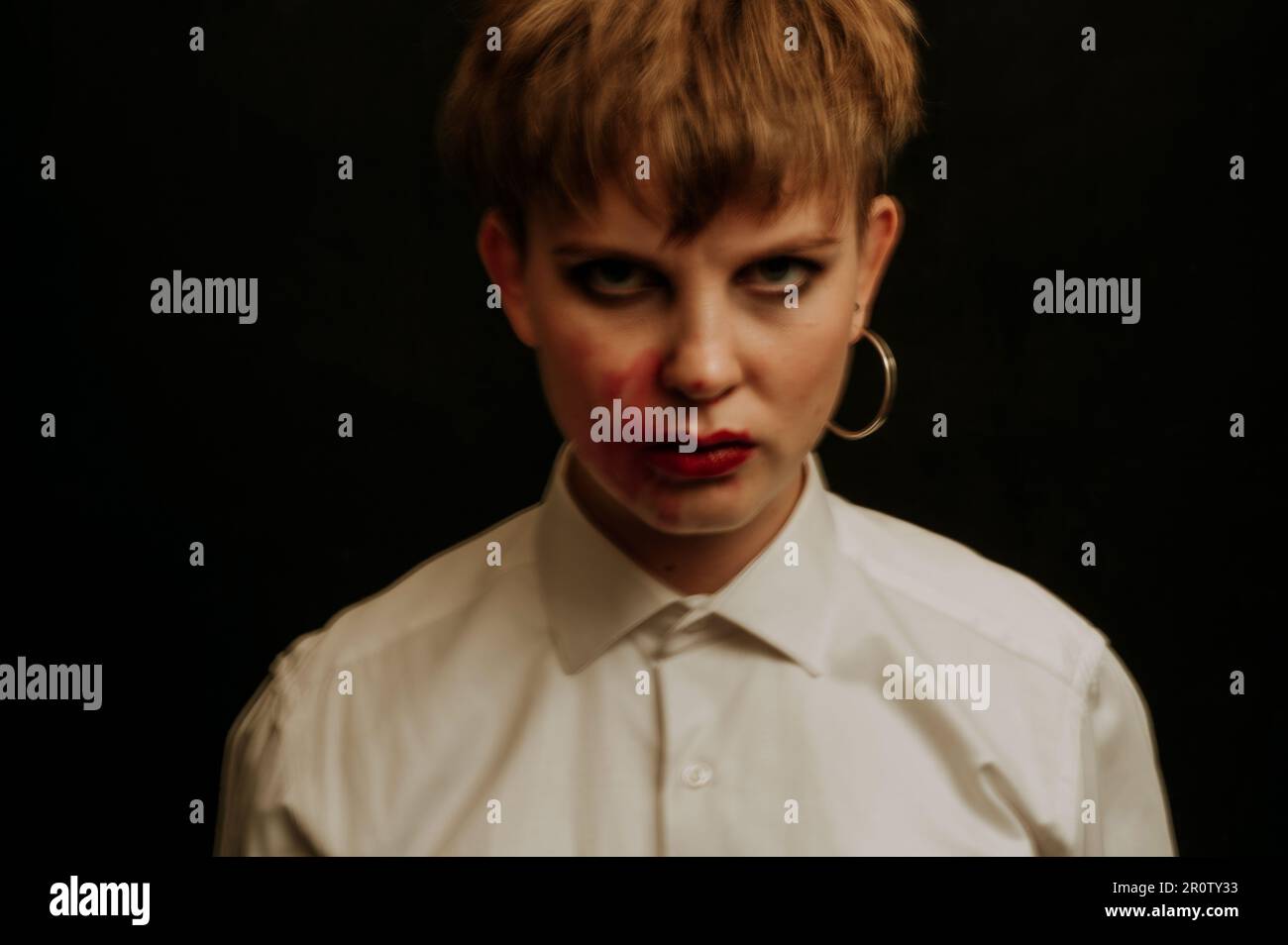 woman is a psychopath with schizophrenia and mental disorders. Abstract ...