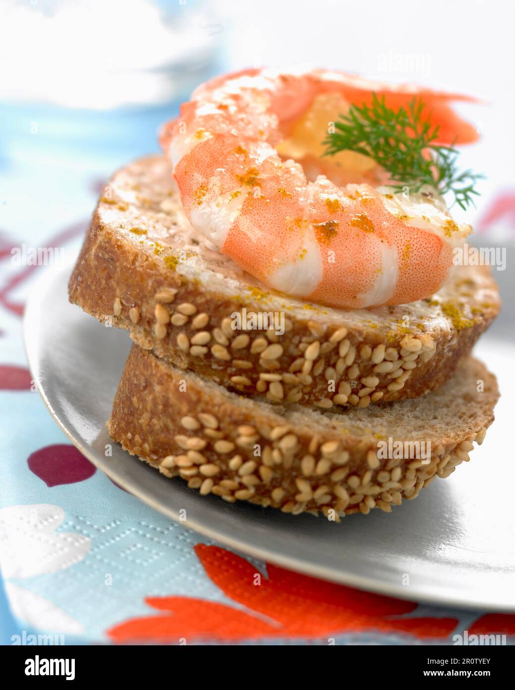 prawn on bread Stock Photo - Alamy