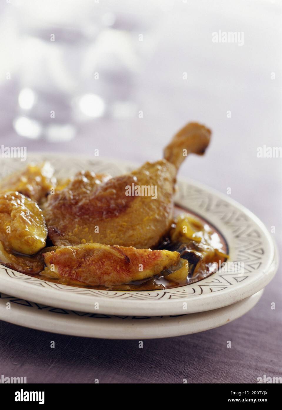Sweet duck with figs Stock Photo - Alamy