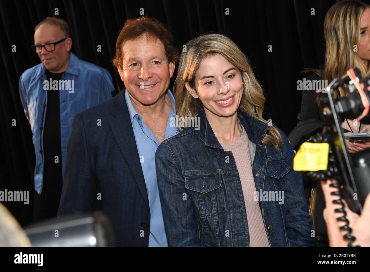 New York, USA. 09th May, 2023. Steve Guttenberg and Emily Smith walking ...