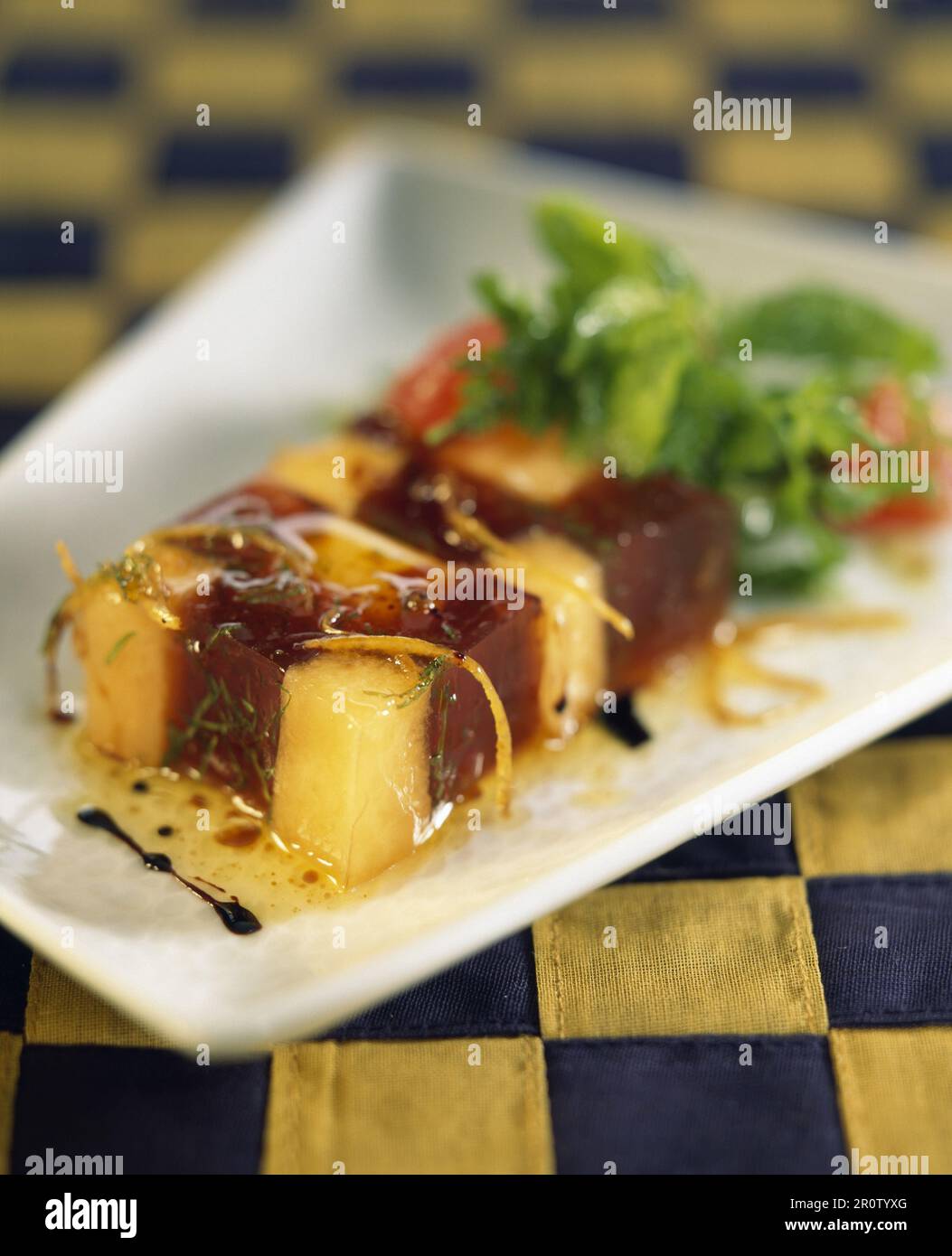 Melon terrine with port wine Stock Photo - Alamy