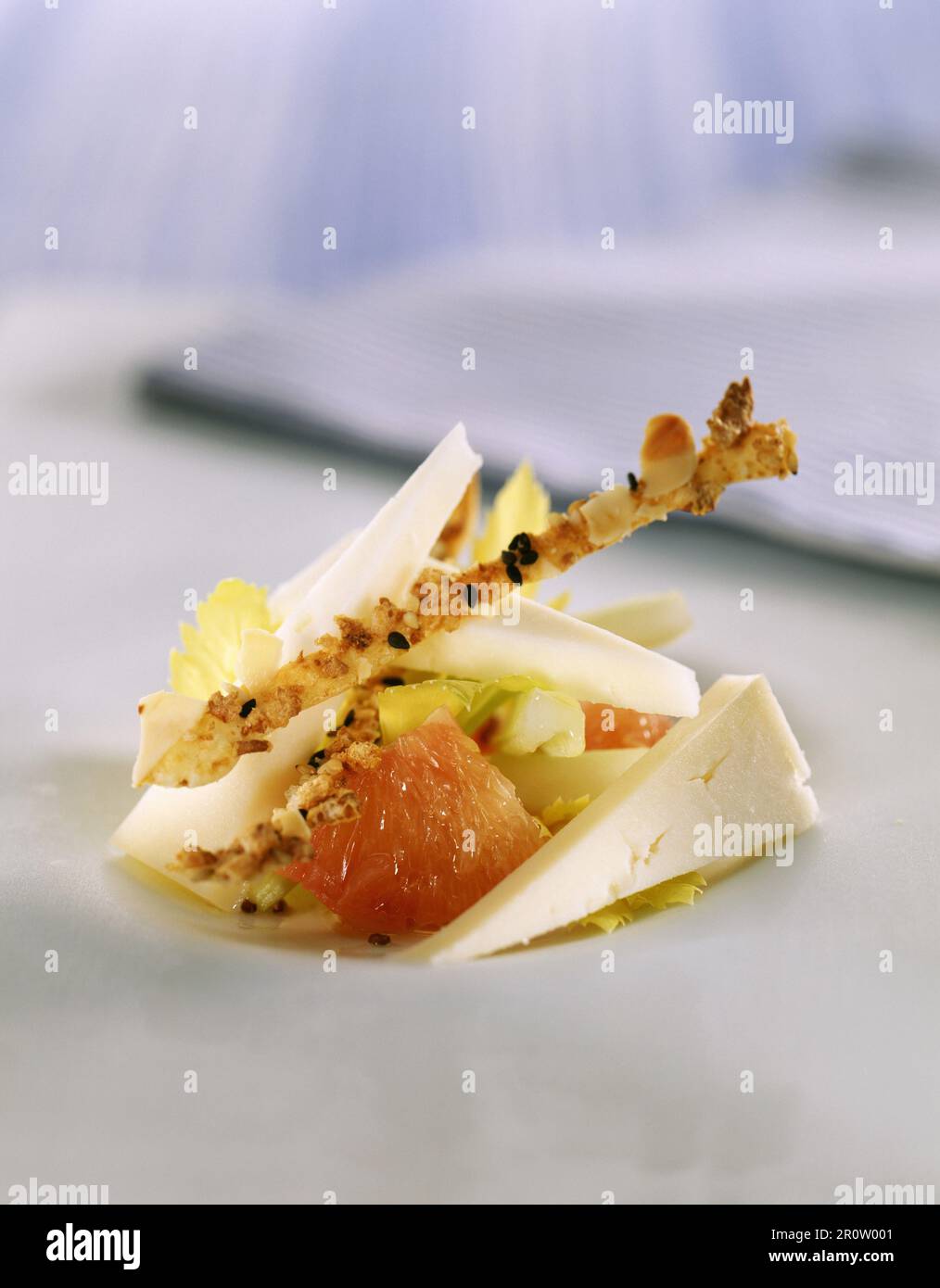 celery salad, cheese, grapefruit and cereal sticks Stock Photo - Alamy