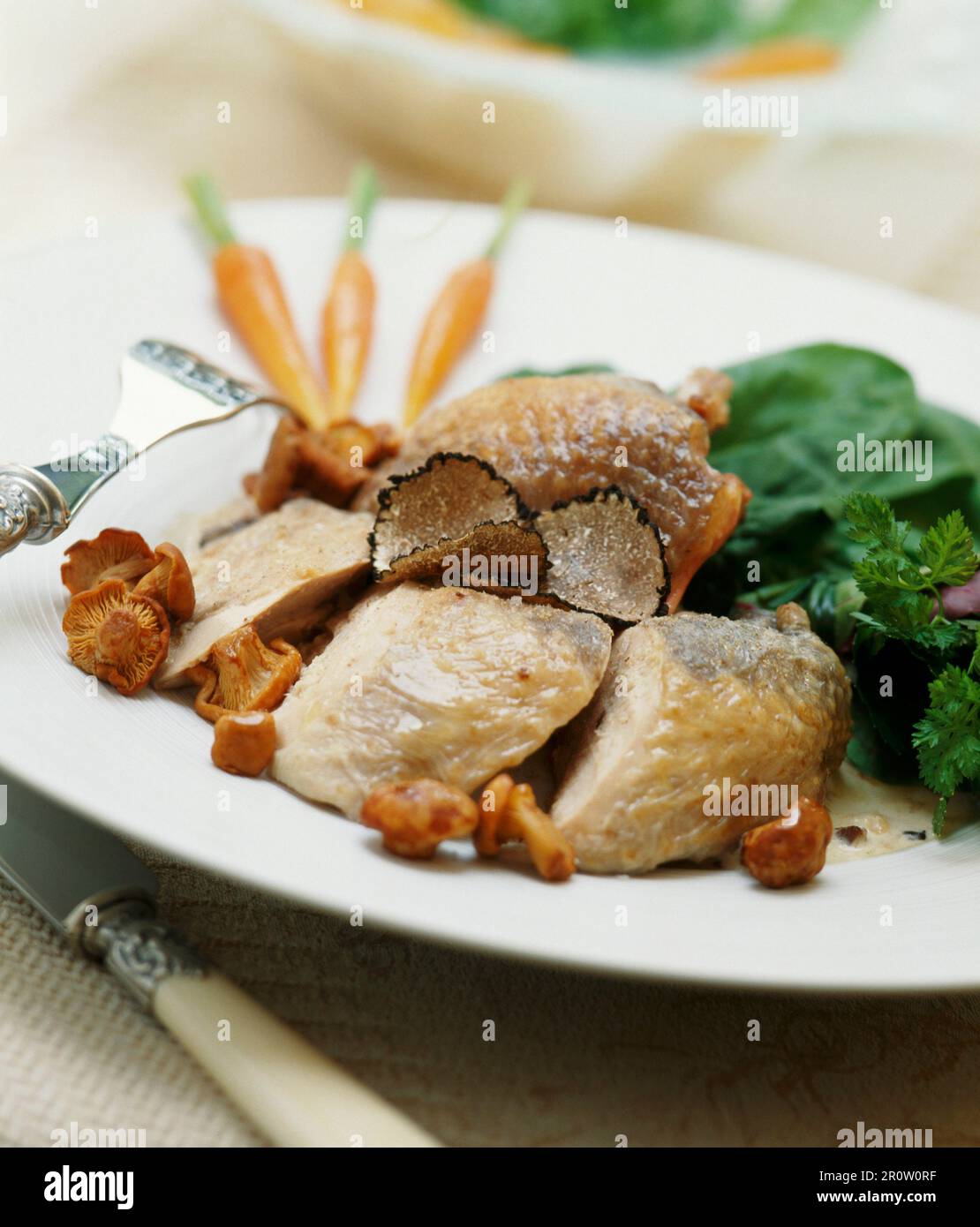 Drôme guinea fowl in bladder with olive leaves and fennel, cooking ...