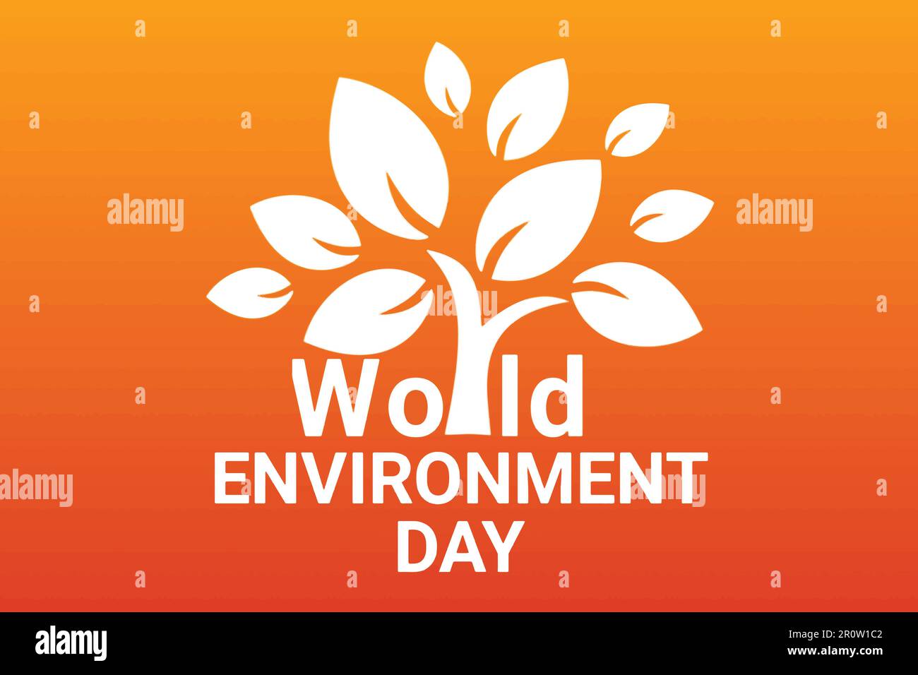 World Environment Day Vector illustration with white leaves tree on ...