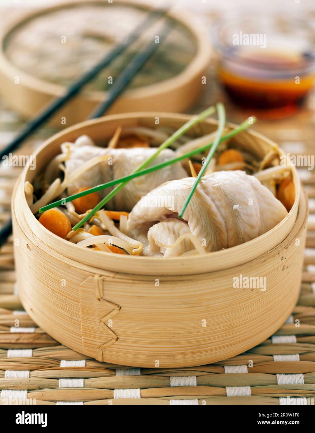 steamed-cooked rolled sole fillets Stock Photo - Alamy