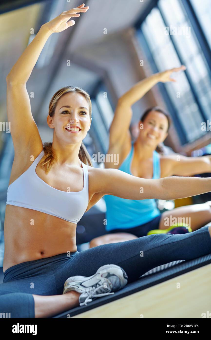 Im making great progress. A beautiful young woman working out at the ...