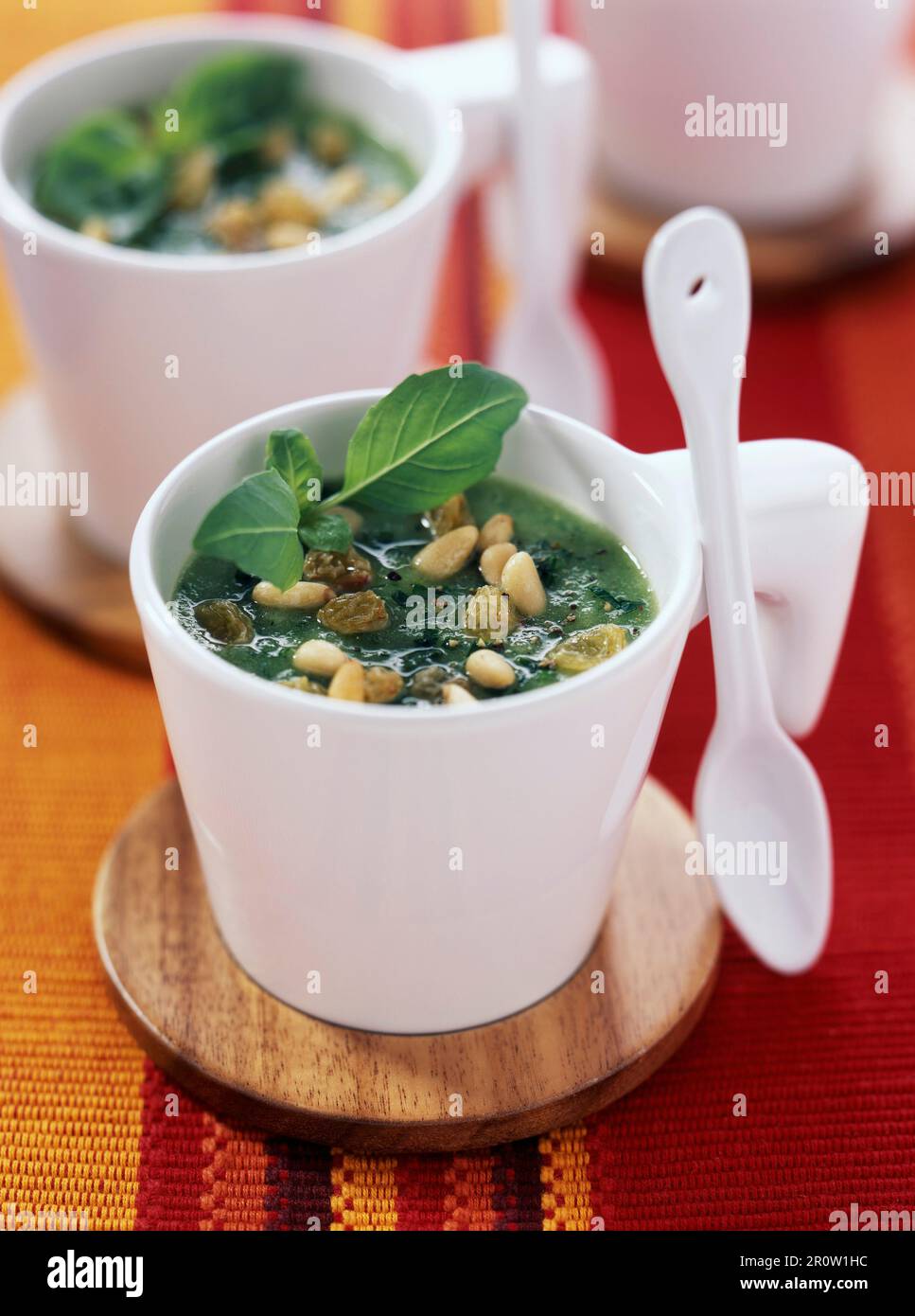 cucumber and pine nut soup Stock Photo - Alamy