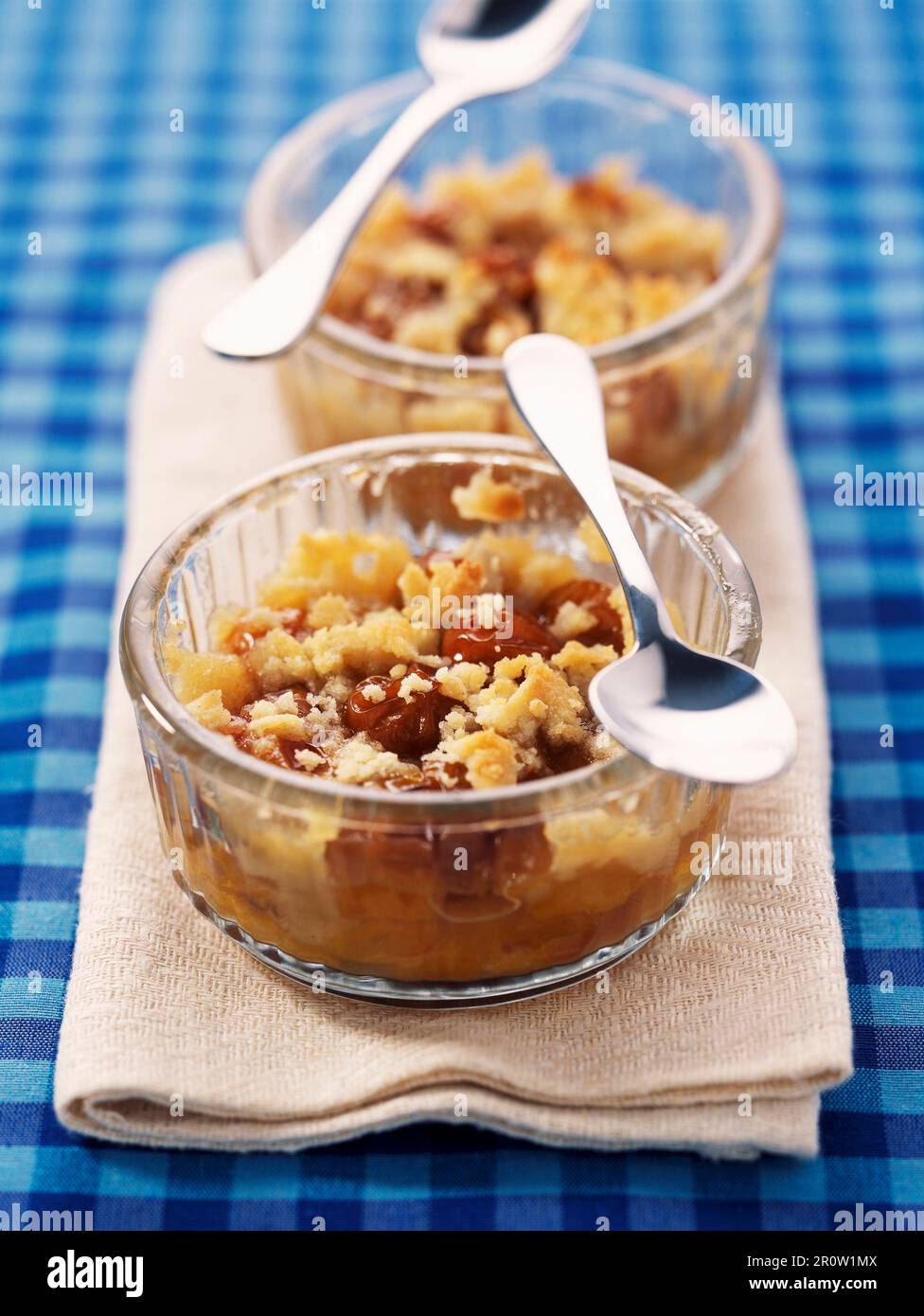 Homemade crumble with yellow plums from Lorraine Stock Photo - Alamy