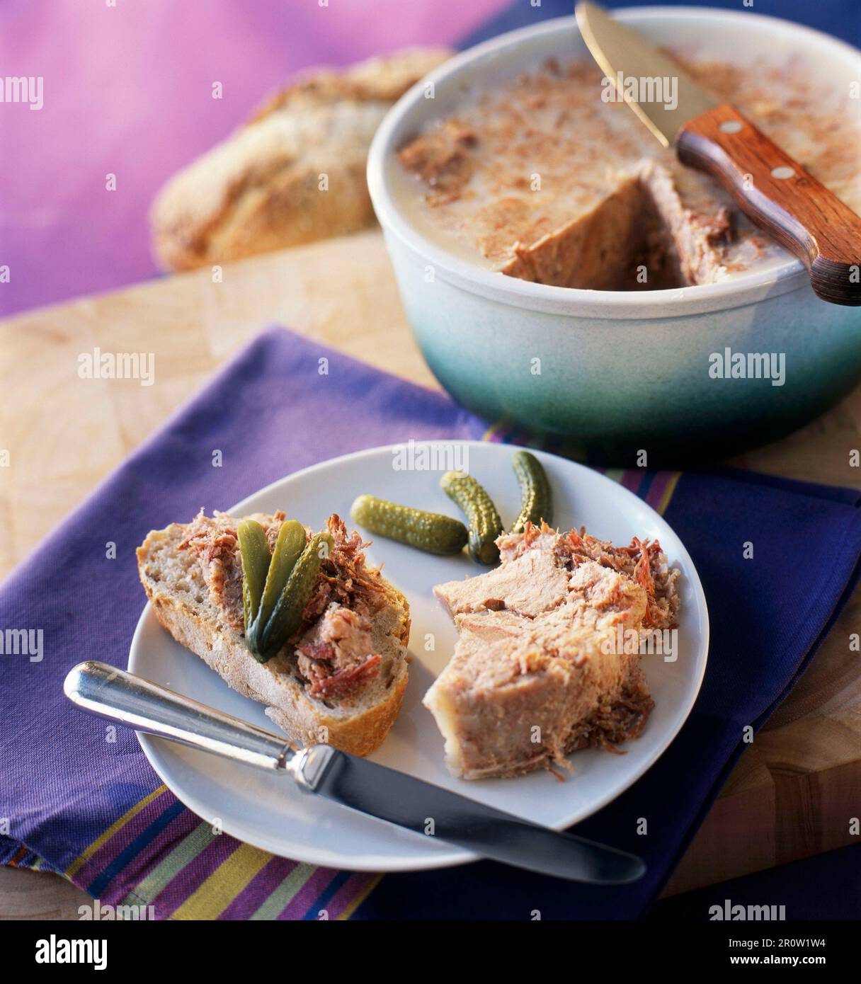 Country paté on sliced bread Stock Photo - Alamy