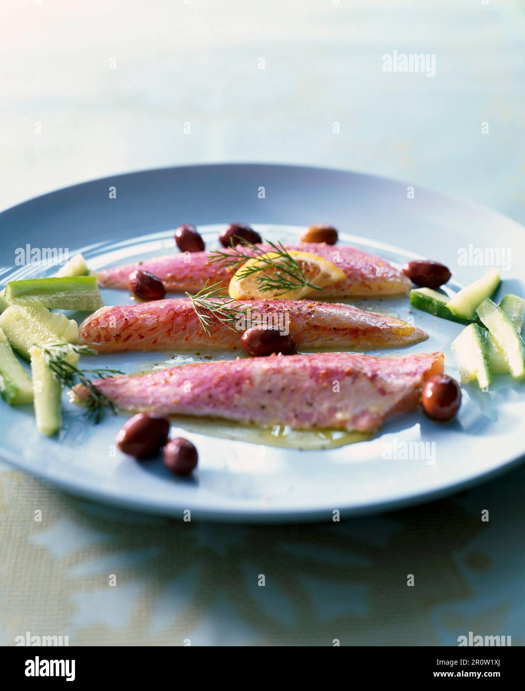 Red mullet fillets marinated in spring honey Stock Photo - Alamy