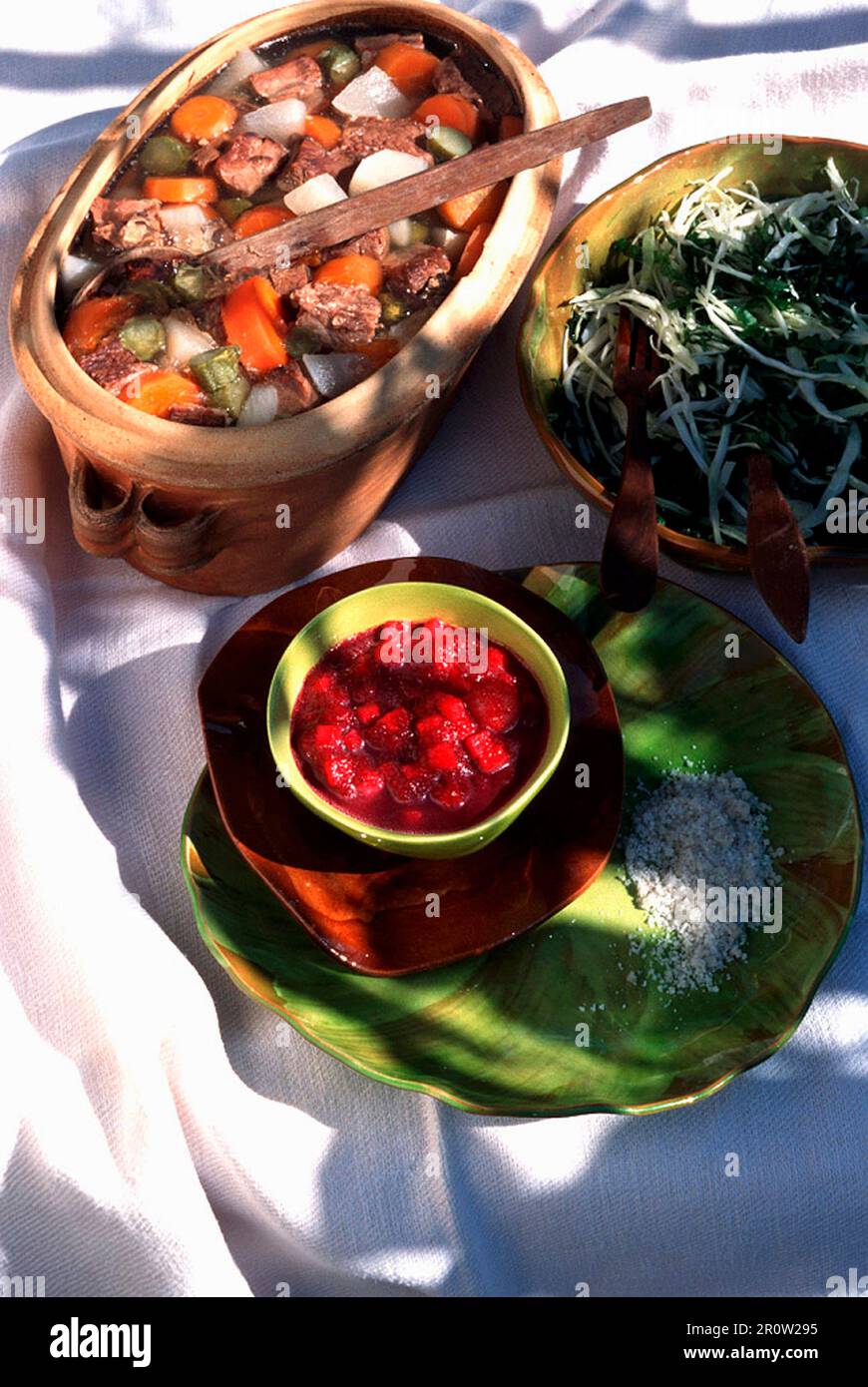 Beef terrine with coarse sea salt and beetroot vinaigrette Stock Photo ...