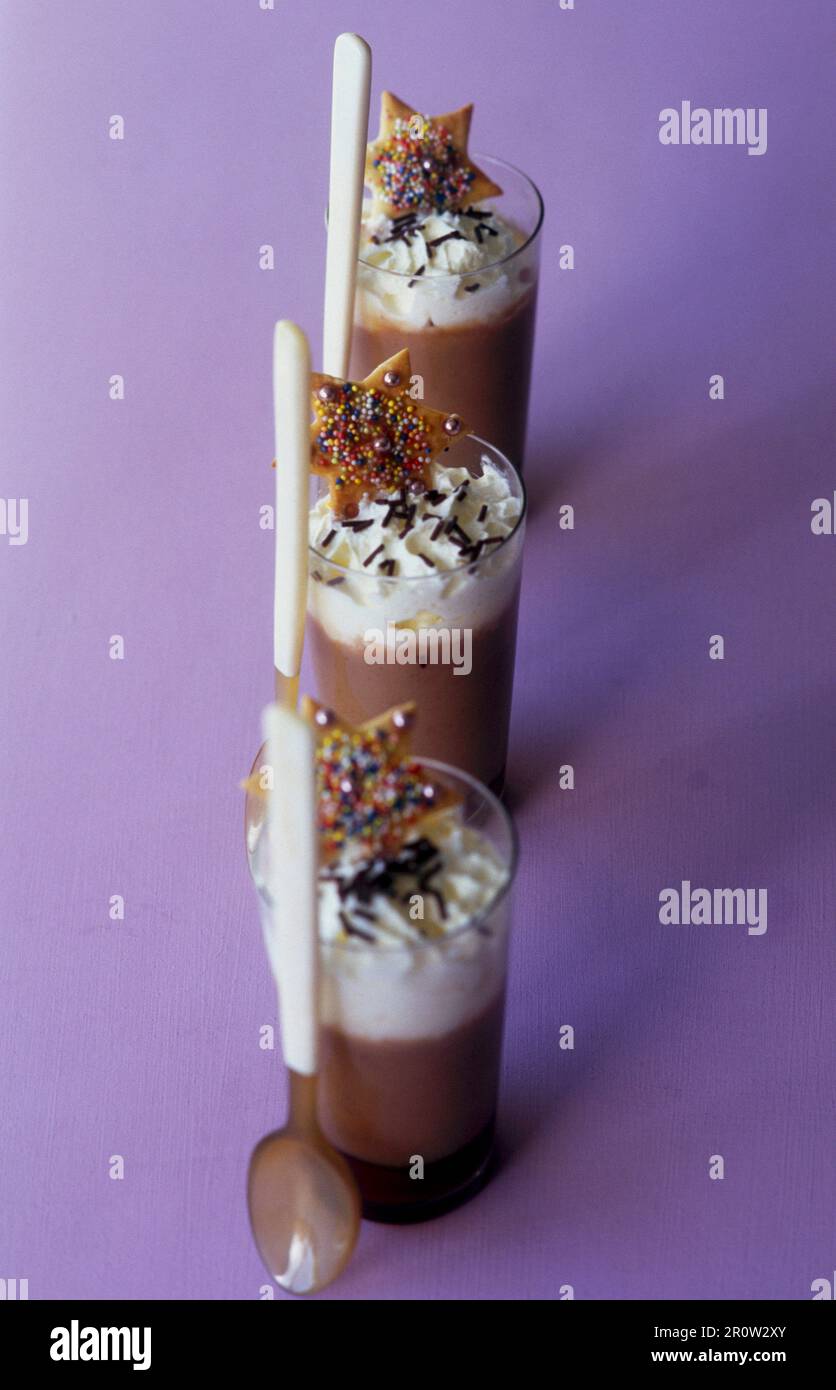 Chocolate Nutella cream with whipped cream Stock Photo - Alamy