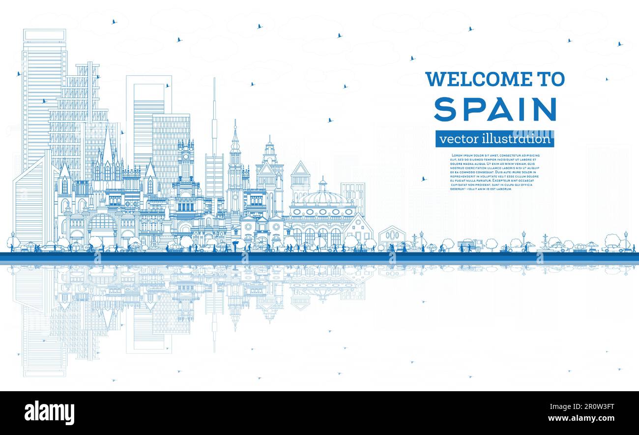 Spain reflection architecture Stock Vector Images - Alamy