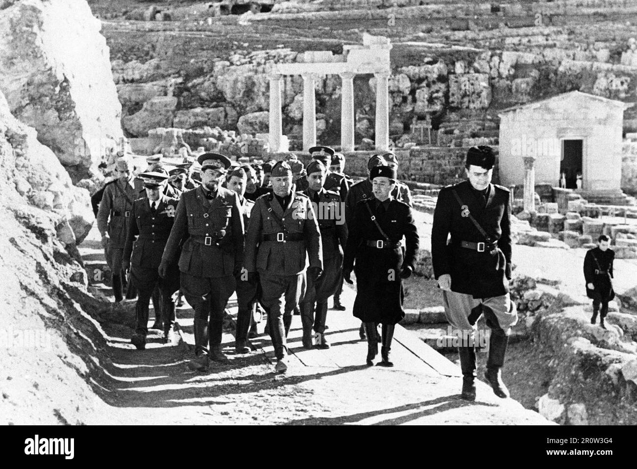 FILE - Italian dictator Benito Mussolini, center, and Marshal Italo ...