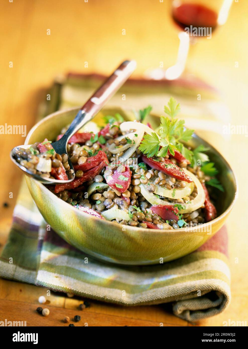 Lentil and gizzard salad Stock Photo - Alamy