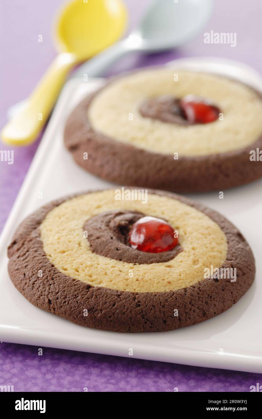 Chocolate shortbread biscuits Stock Photo - Alamy