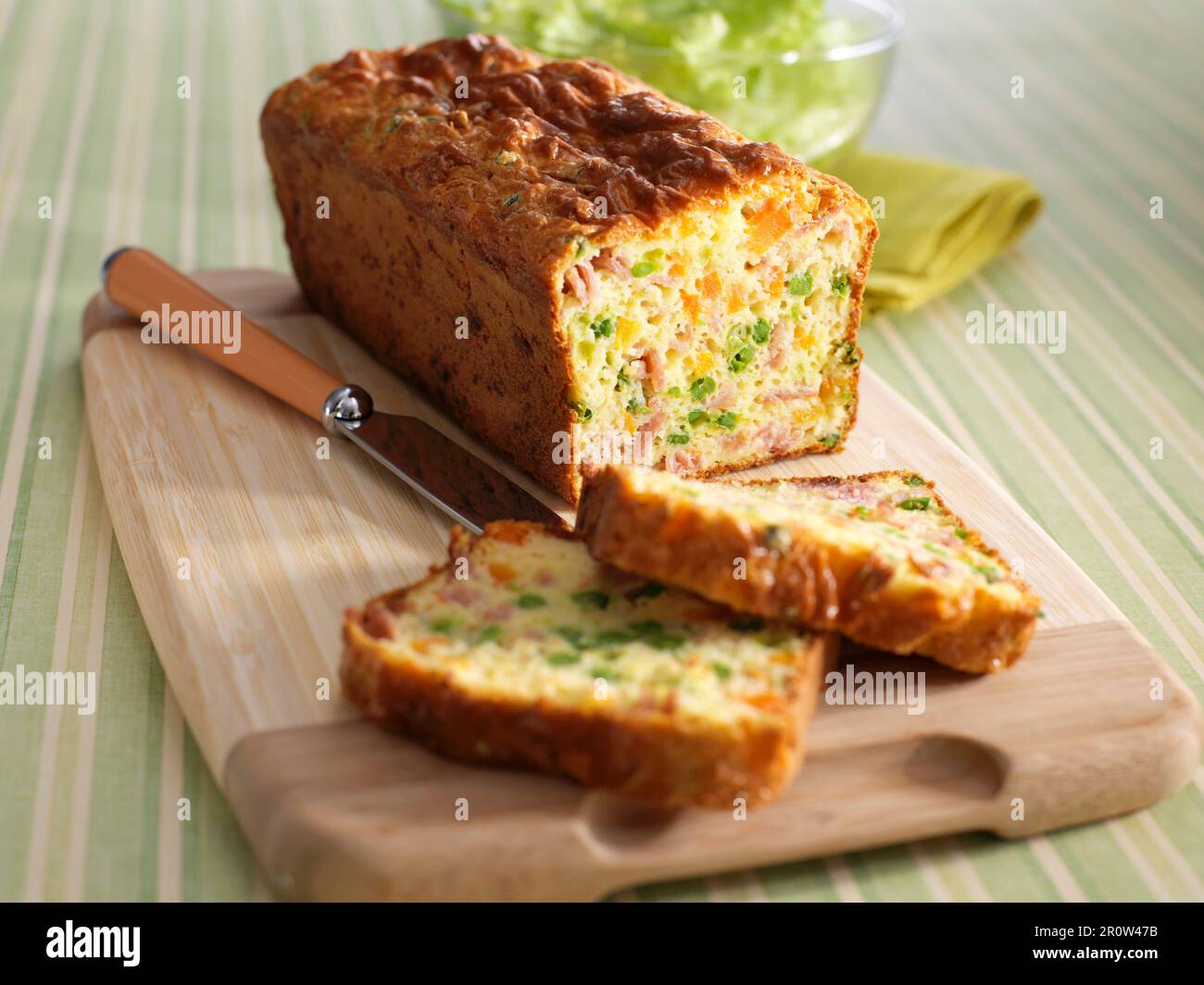 ham and young vegetable savoury cake Stock Photo - Alamy