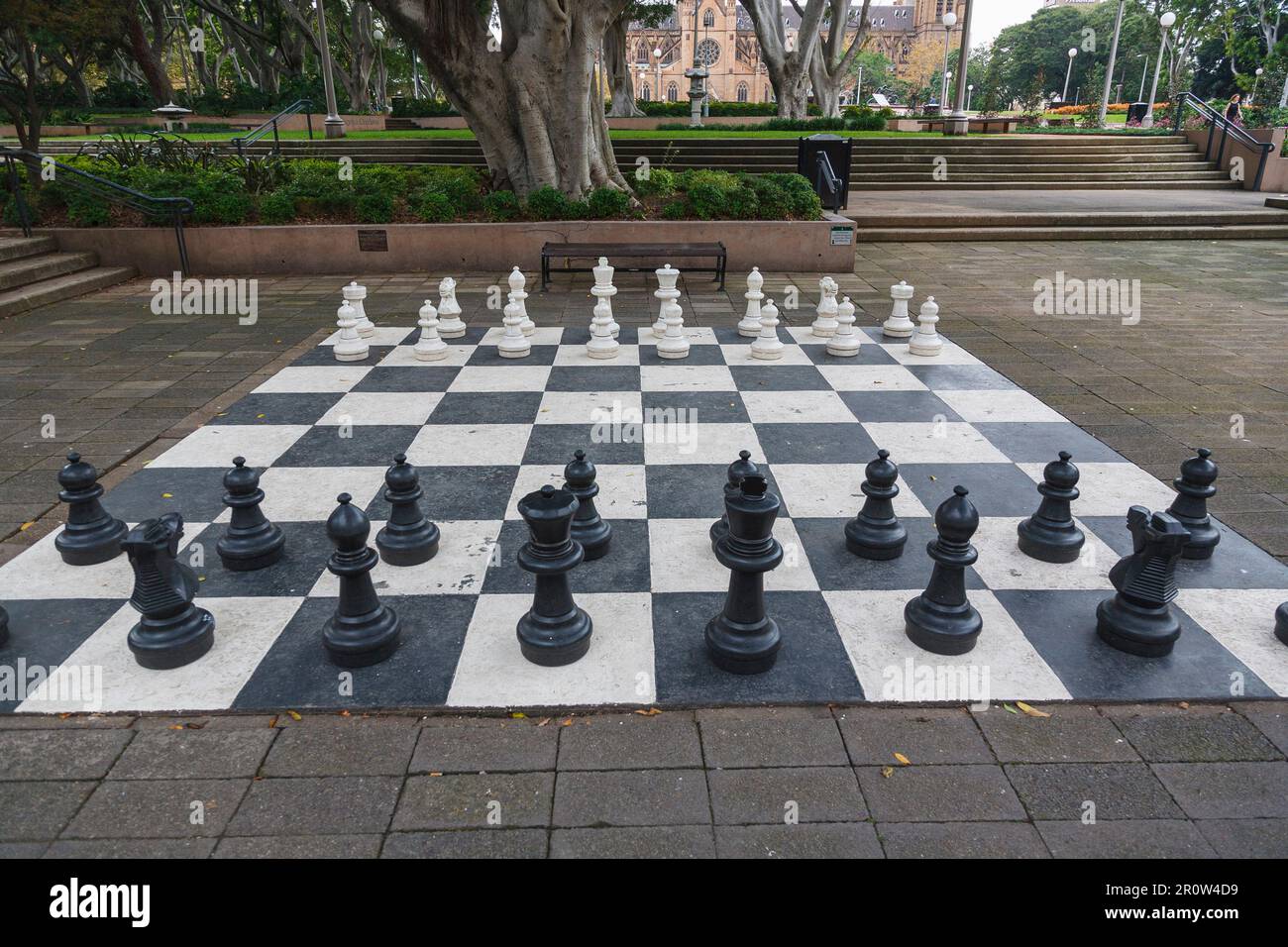 Large Chess set in Sydney Park Stock Photo - Alamy