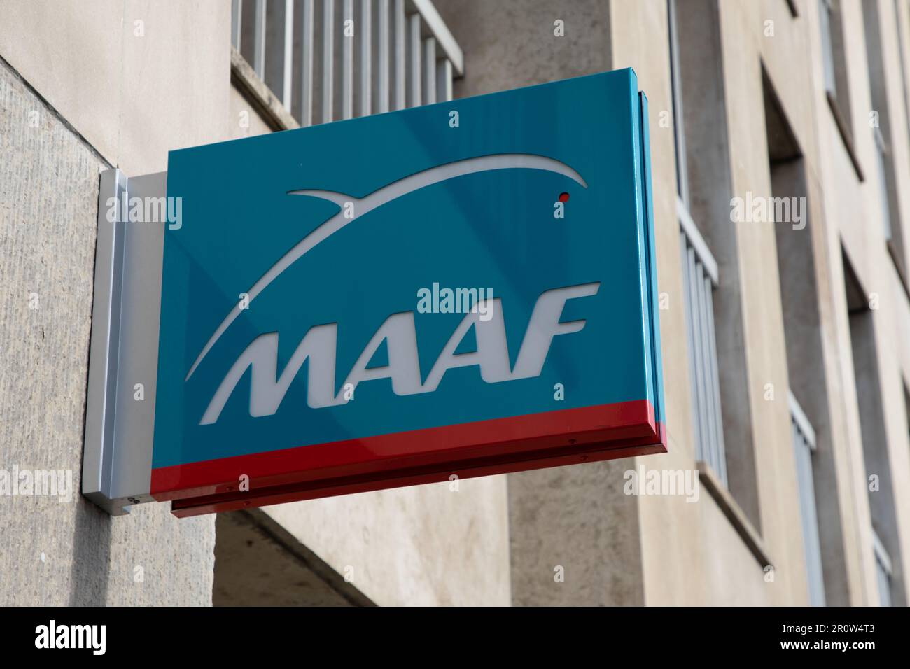 Bordeaux , Aquitaine France - 05 09 2023 : MAAF sign text front wall ...