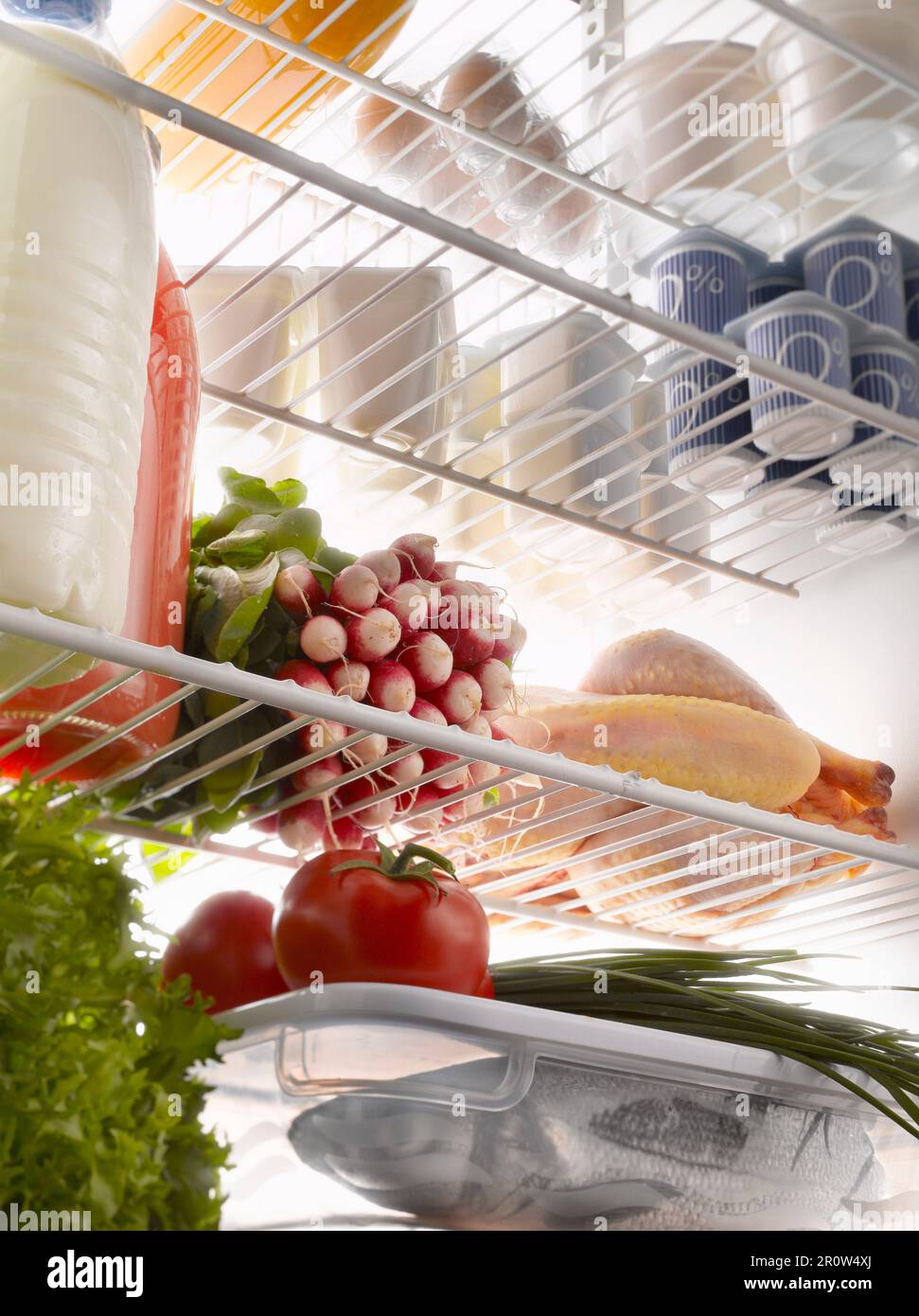 Fresh food products in the refrigerator Stock Photo - Alamy