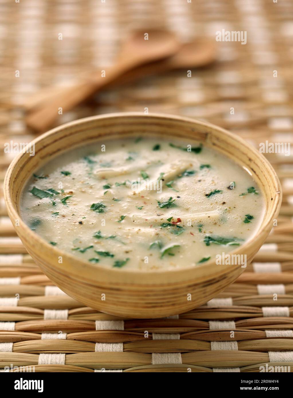 Chilled cream of palm hearts Stock Photo - Alamy