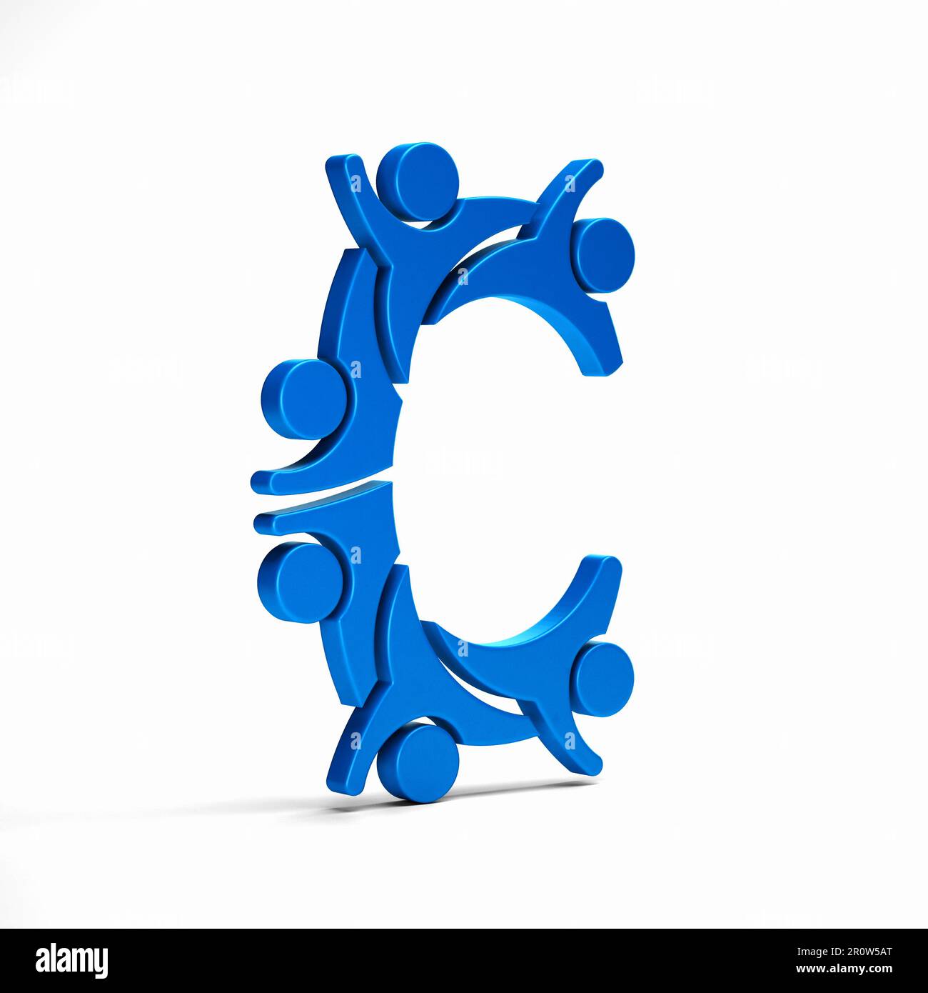 Letter C logo forming teamwork collaboration people icon Stock Photo ...