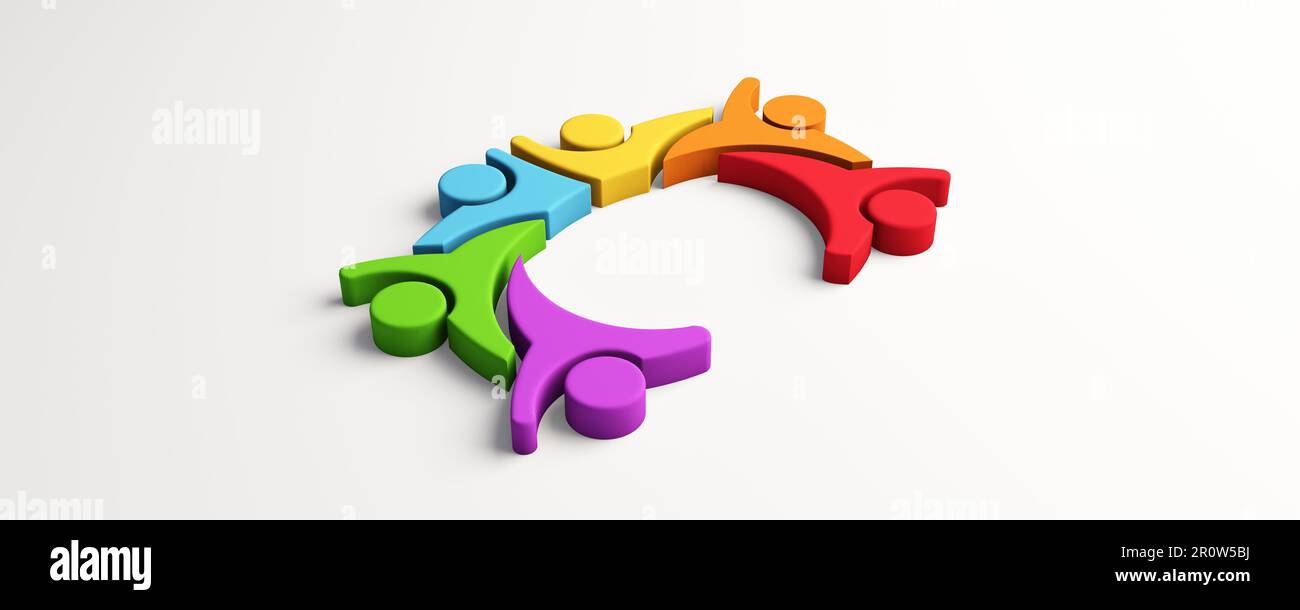 Letter C logo forming teamwork collaboration people icon Stock Photo ...