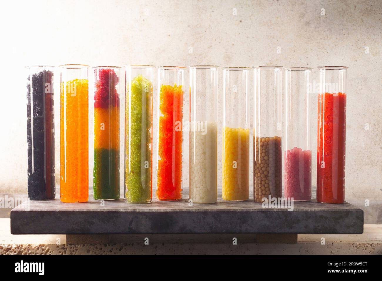 Selection of different colored fish roe Stock Photo - Alamy