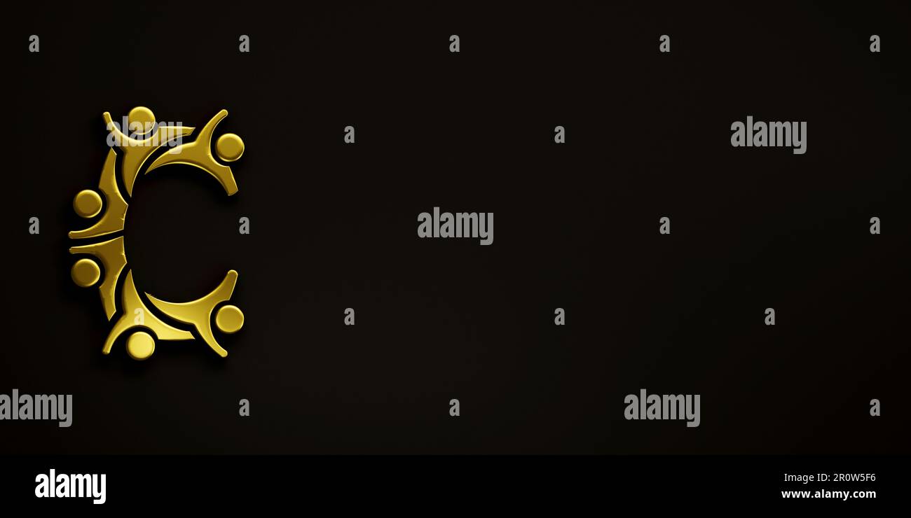 Letter C logo forming teamwork collaboration people icon Stock Photo ...