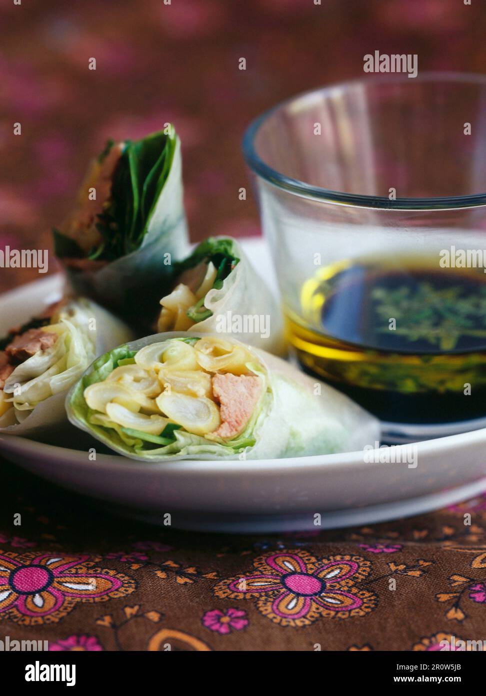 Lamb spring rolls Stock Photo - Alamy