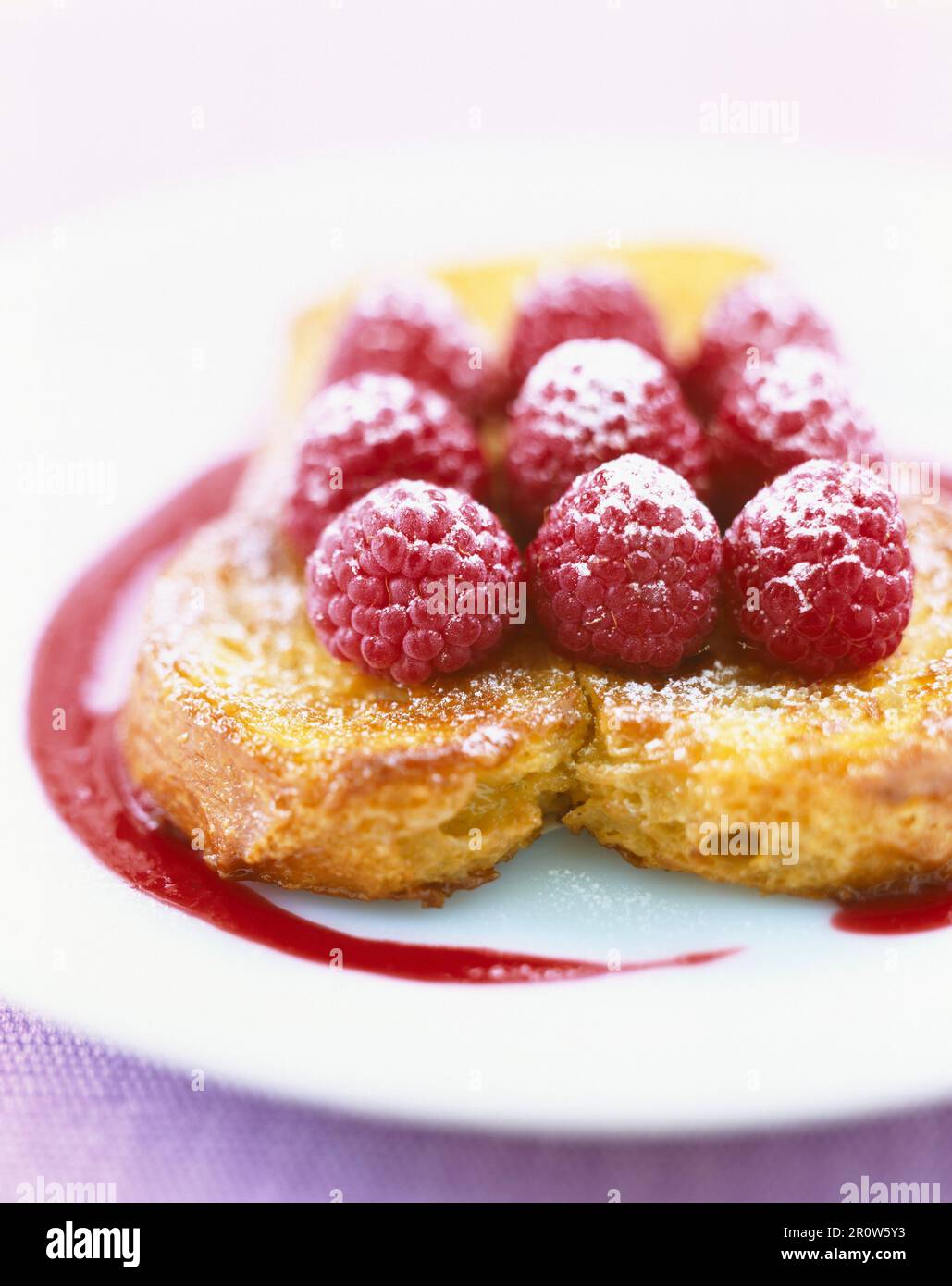 French toast with raspberries Stock Photo - Alamy