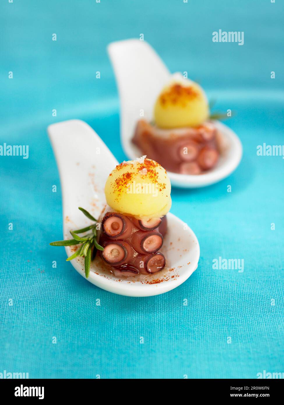 Potato and octopus Tapas Stock Photo - Alamy